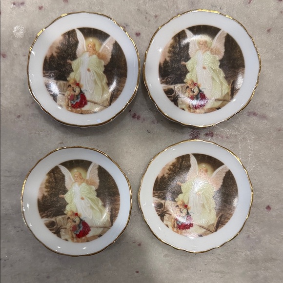 Dining | Vintage Guardian Angel Design Porcelain Plates With Gold Trim ...